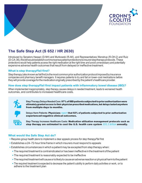 Federal Safe Step Act - Common Sense Step Therapy Reform | Crohn's ...